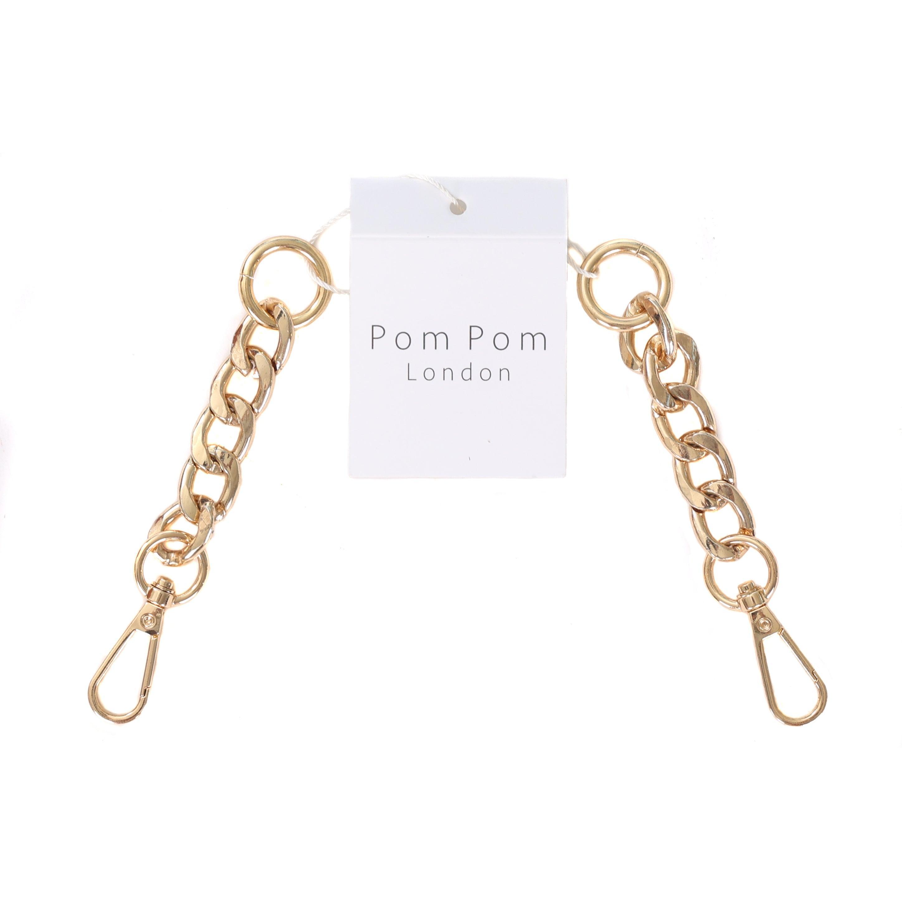 Bag Strap Extender: Gold Chain Set - Pom Pom London