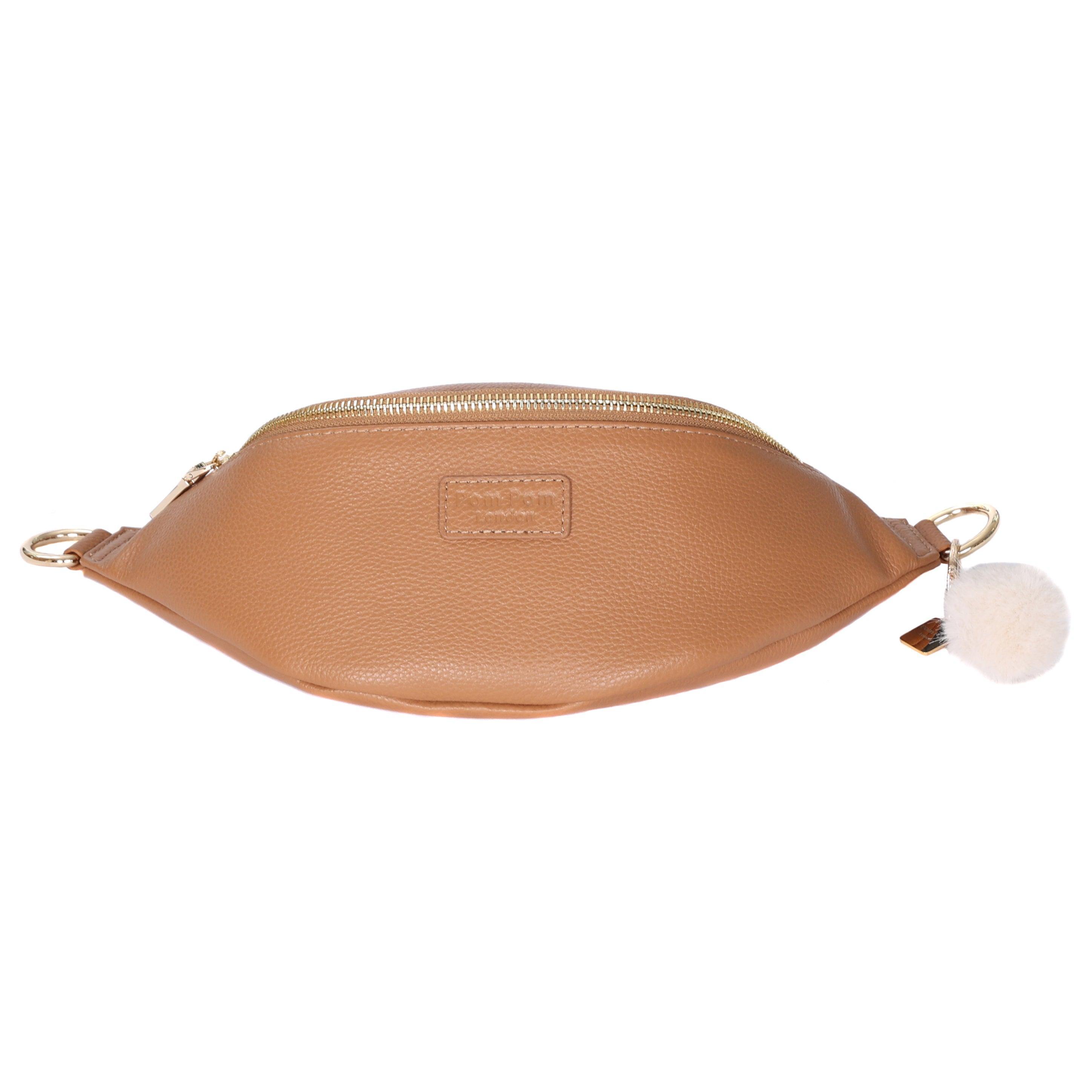 Bum Bag - Leather Crossbody bag in Maple – Pom Pom London