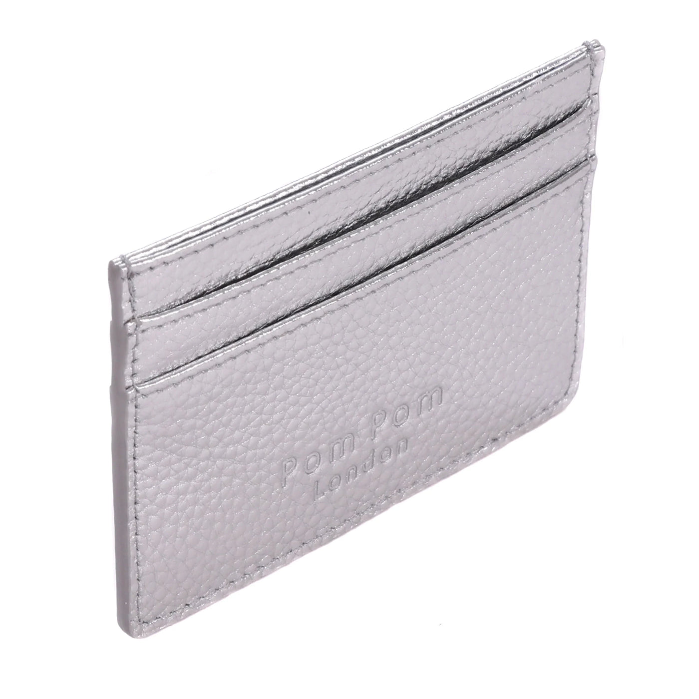 Chelsea Card Holder Metallic Silver – Pom Pom London