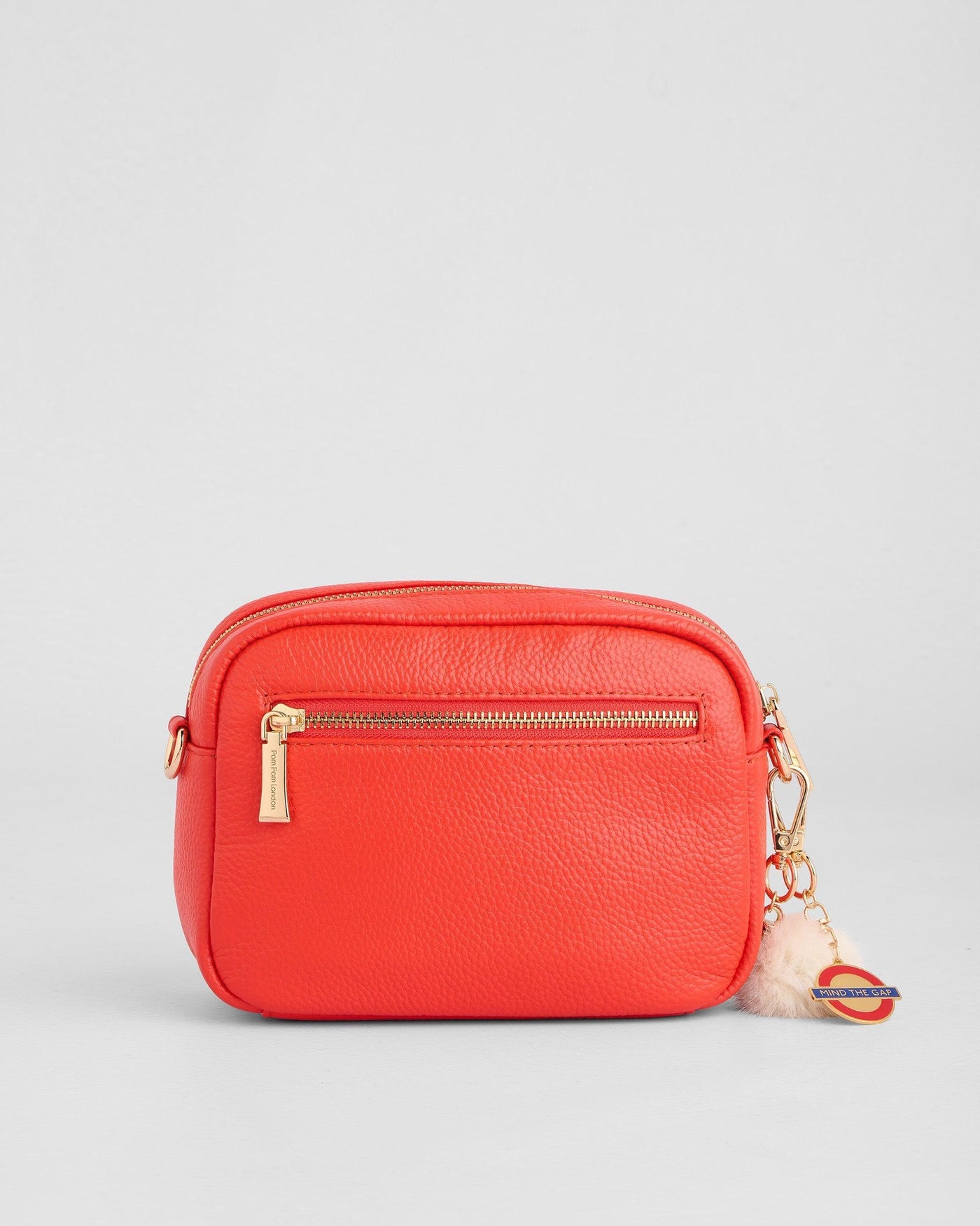 Pom Pom London Original - Leather Crossbody Bag In Central Line Red