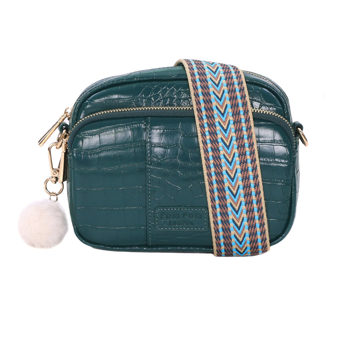 Original Bag & Accessories - Leather Crossbody Bag In Croc Marine Blue ...