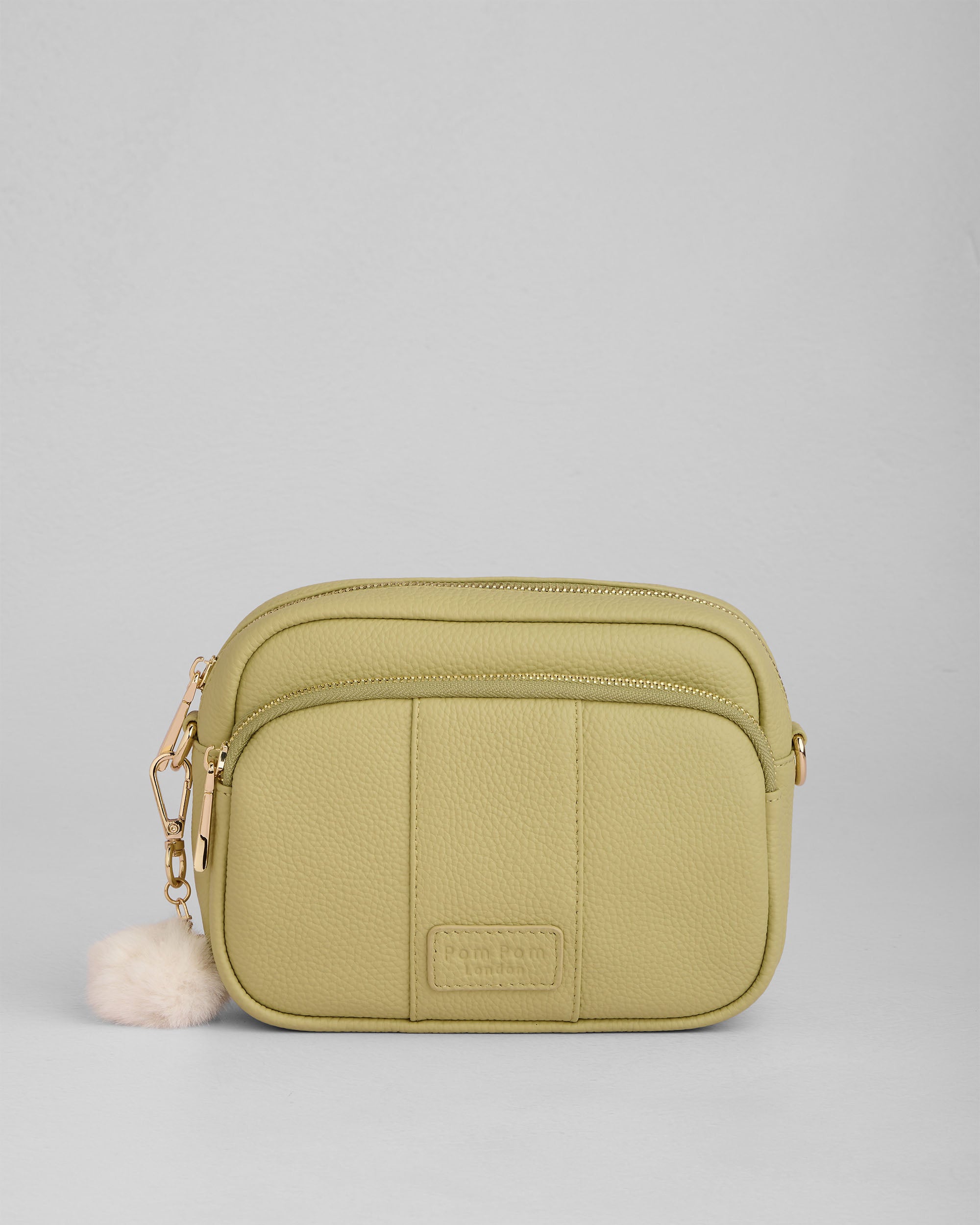 Pom Pom London Original - Leather Crossbody Bag In Pale Fern