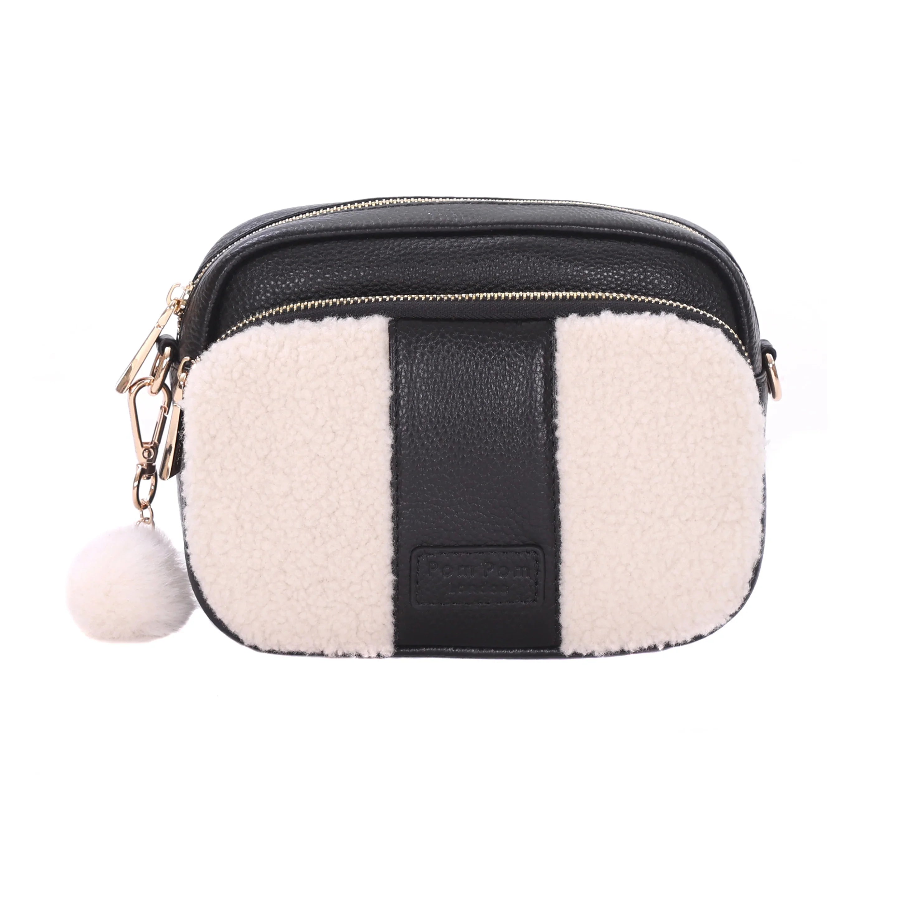 Original Faux Fleece & Leather Bag Black – Pom Pom London