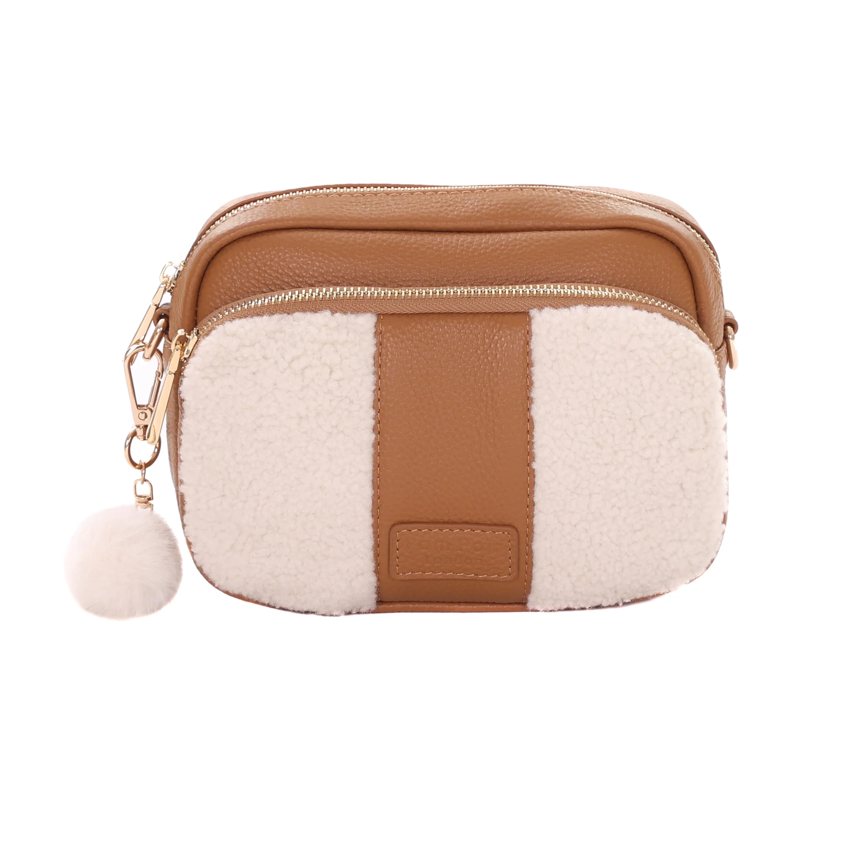 Original Faux Fleece & Leather Bag Maple – Pom Pom London