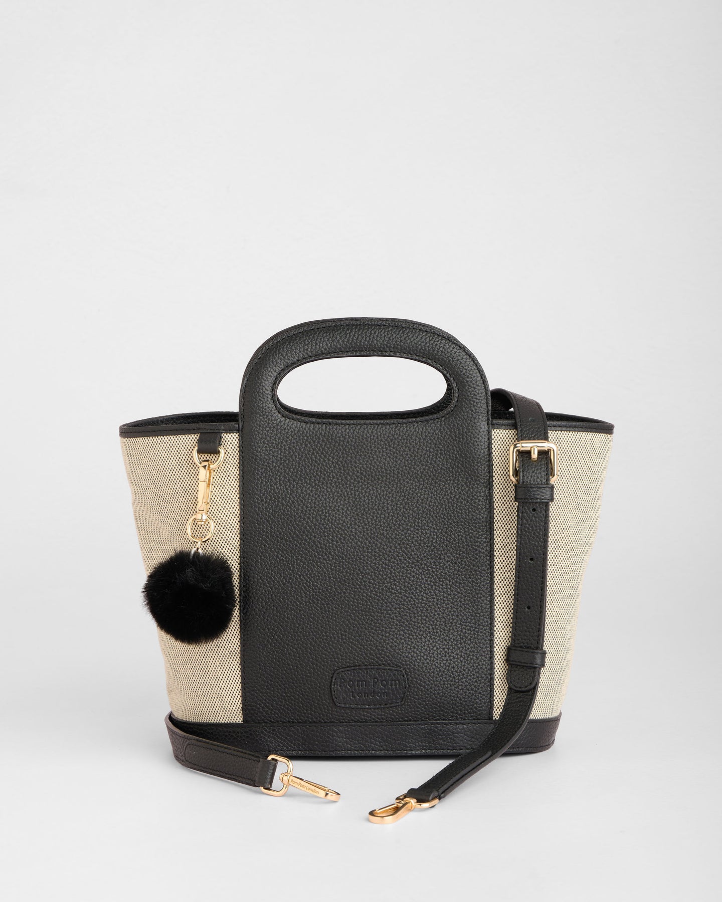 Pom Pom London Berwick Bag Canvas & Leather Black