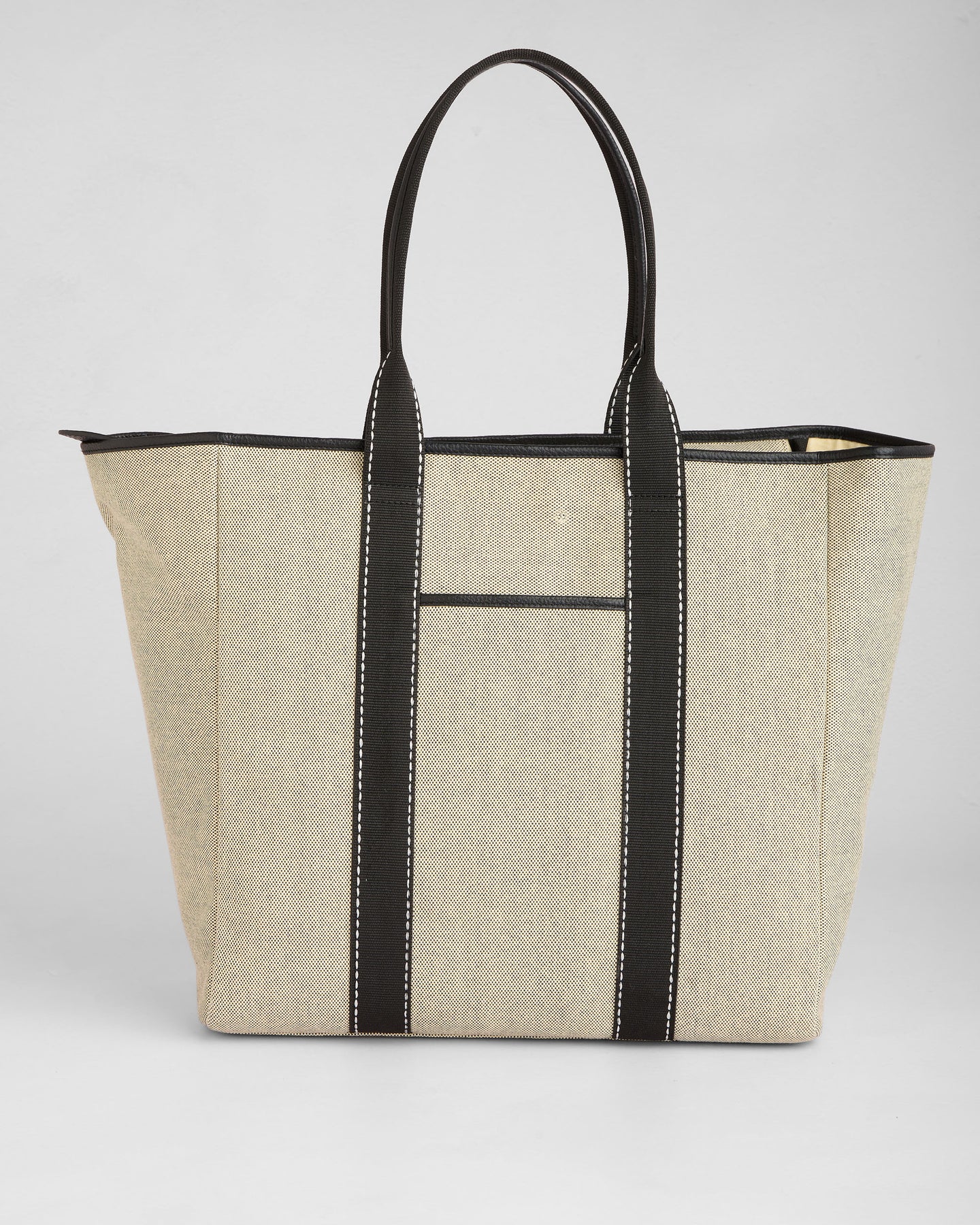 Pom Pom London Lulworth Tote Bag Canvas & Leather Black
