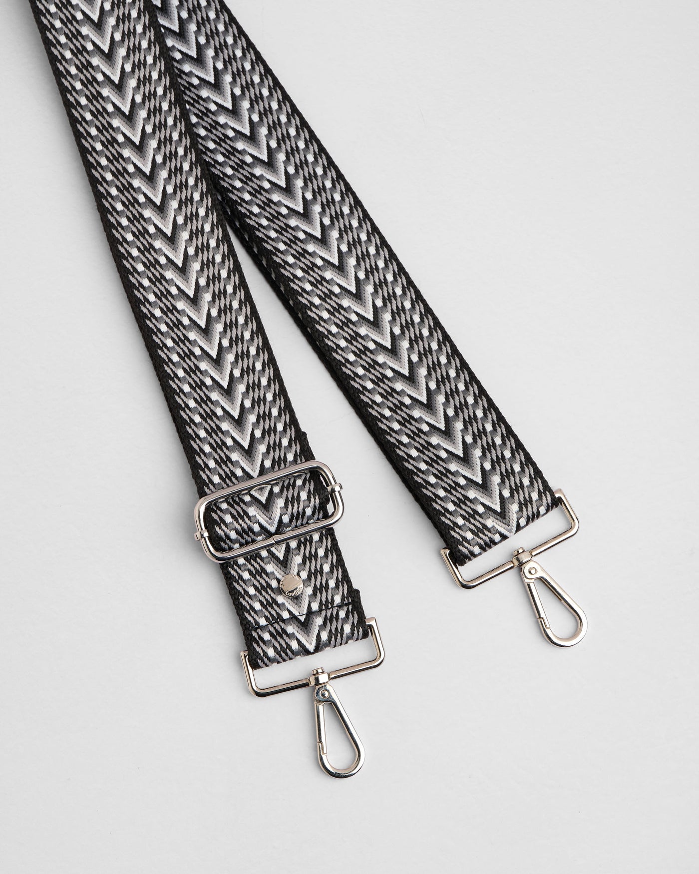 Crossbody Bag Strap in Black Tribal - Pom Pom London