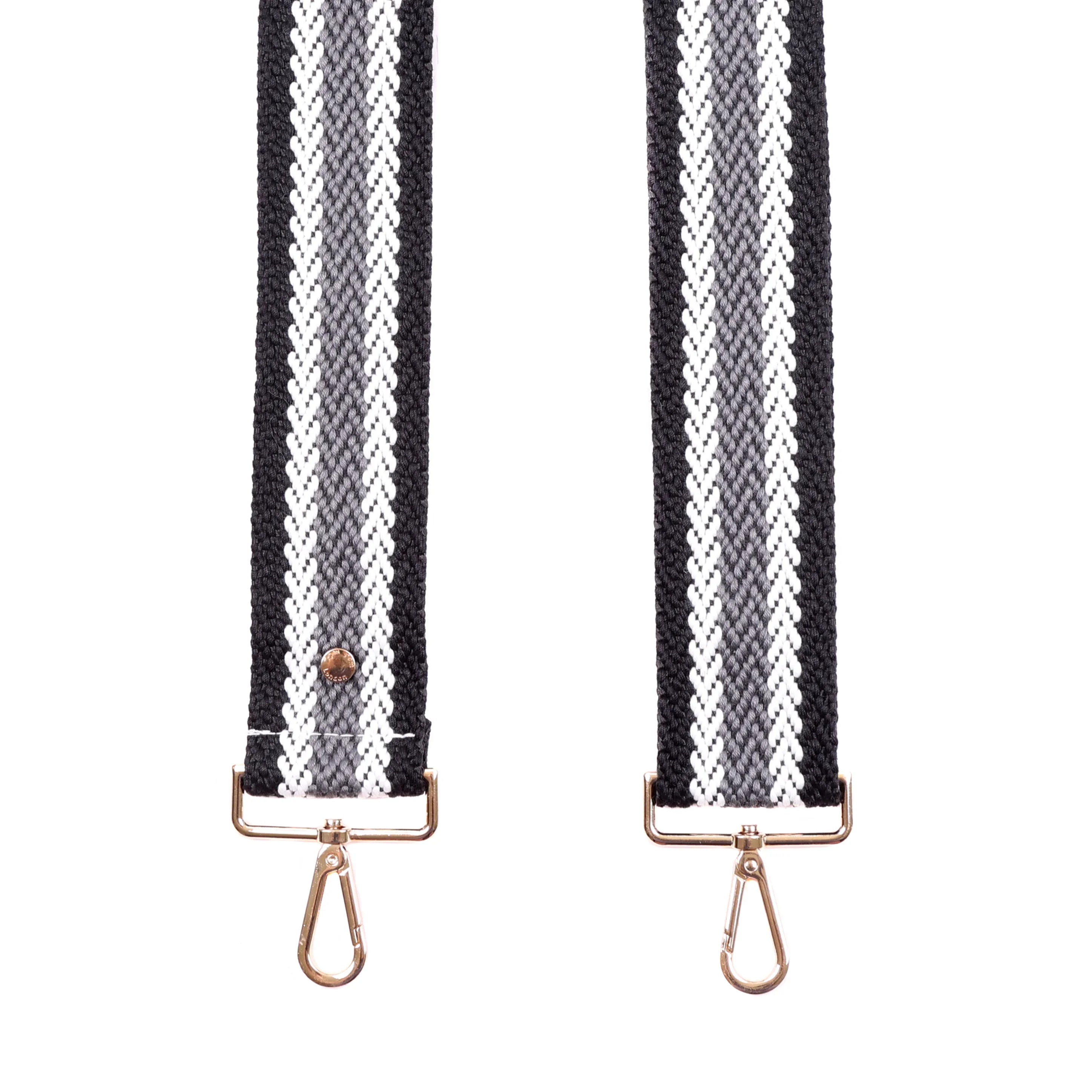 Crossbody Bag Strap in Purple Woven Stripe - Pom Pom London