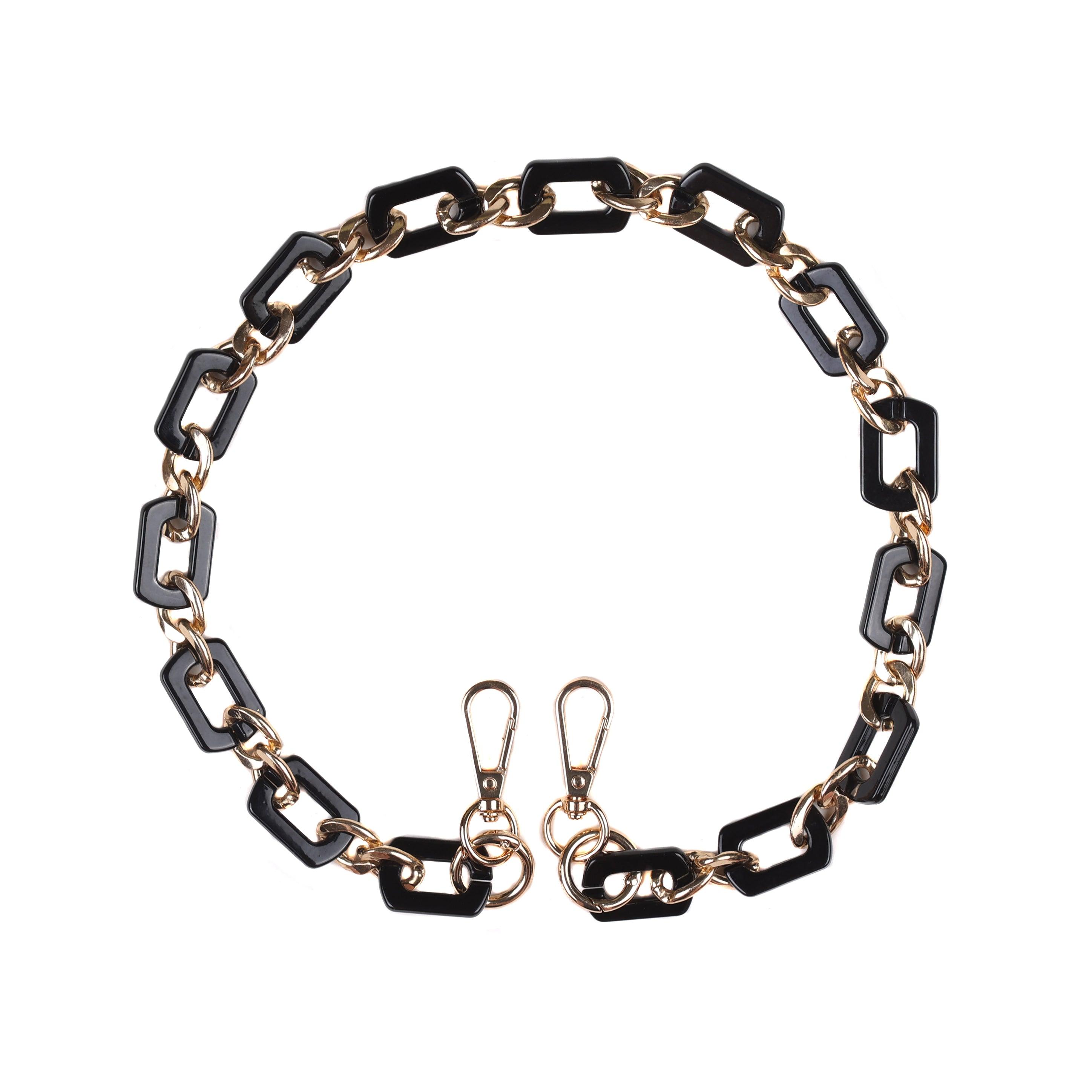 Gold Chain Black Link 73cm - Pom Pom London