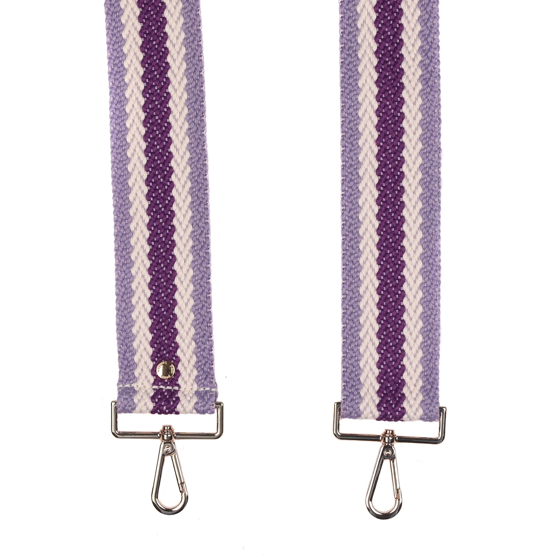 Crossbody Bag Strap in Purple Woven Stripe - Pom Pom London